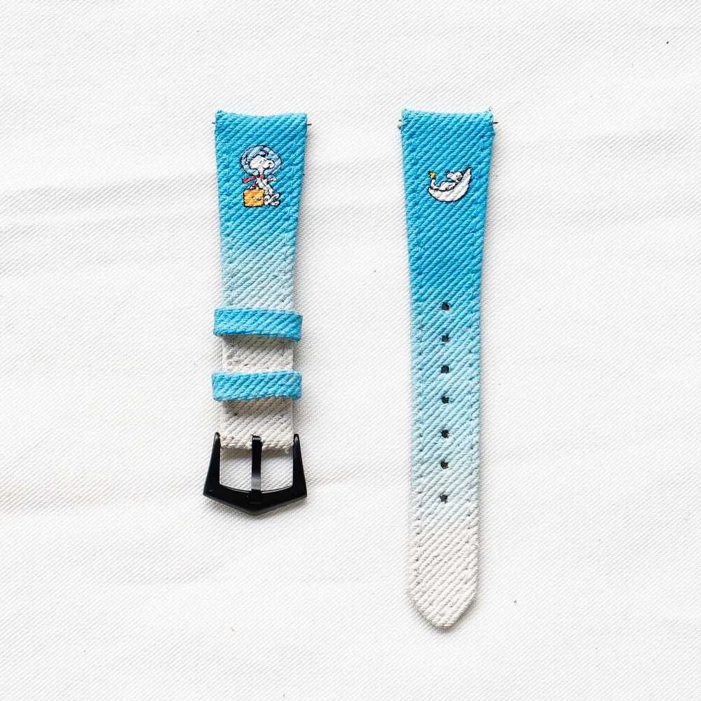 Ready Stock 20mm - Cyan White Denim Two Tone Snoopy Strap – GunnyStore