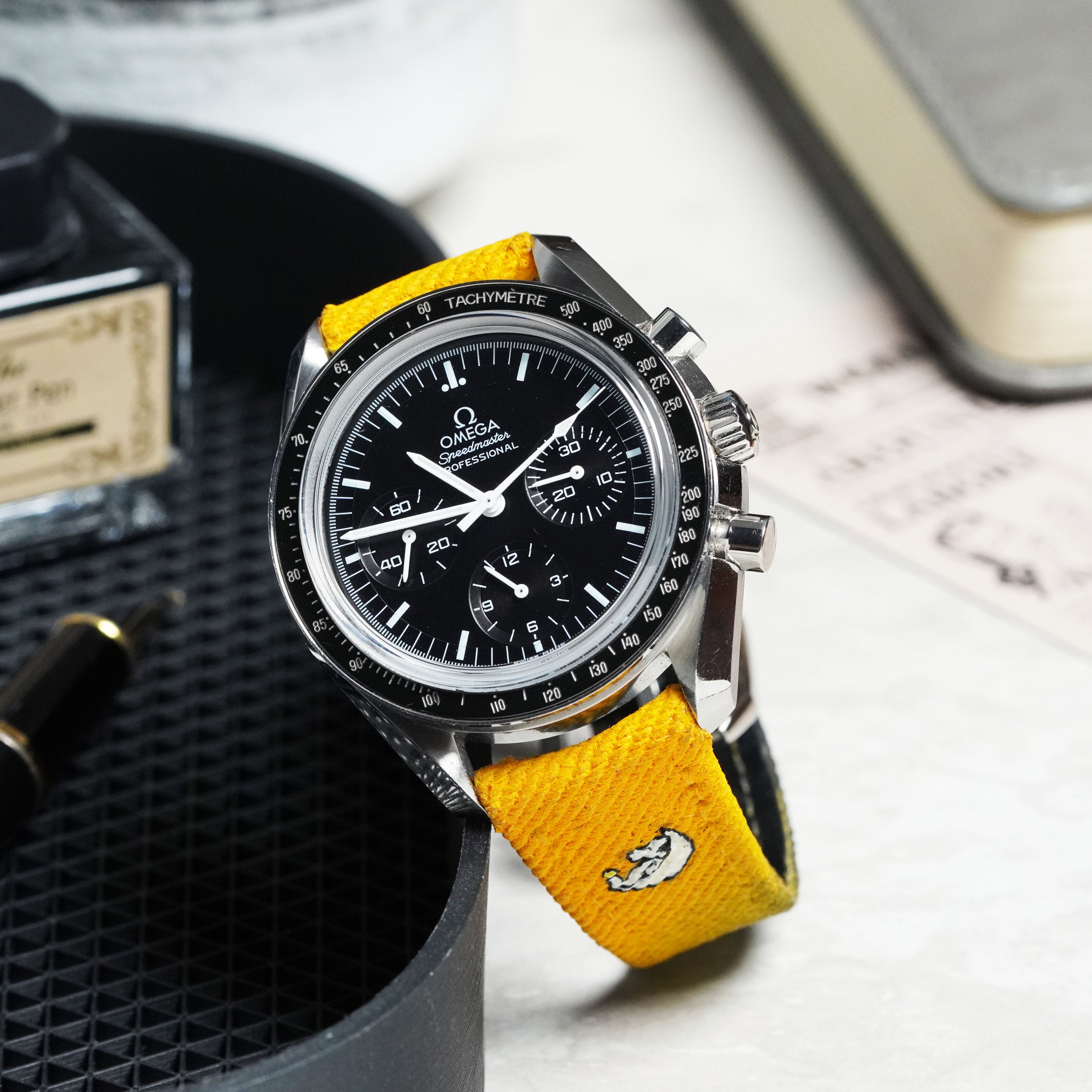 Omega Straps - Yellow Black Denim Two Tone Snoopy Strap – GunnyStore